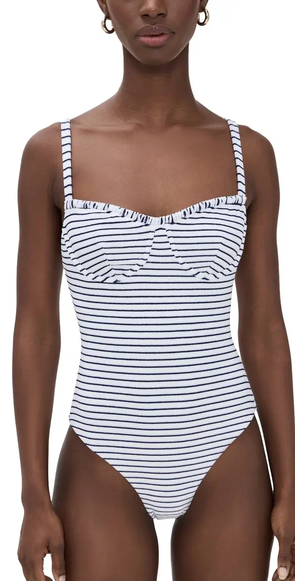 Onia Marilyn One-piece Swimsuit - White/deep Navy