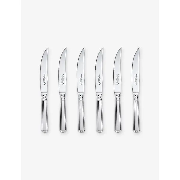 ARTHUR PRICE Grecian Set Of Six Silver-plated Stainless-steel Steak Knives - Silver Plated