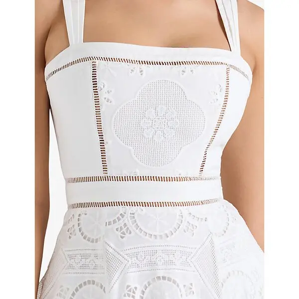 Broderie-anglaise Stretch-cotton Midi Dress