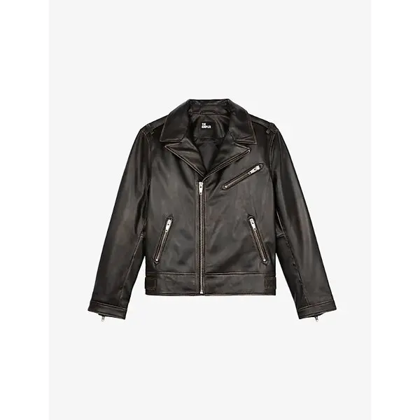 The Kooples Zipped Regular-fit Leather Biker Jacket