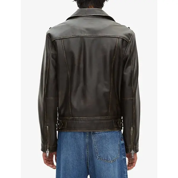 The Kooples Zipped Regular-fit Leather Biker Jacket