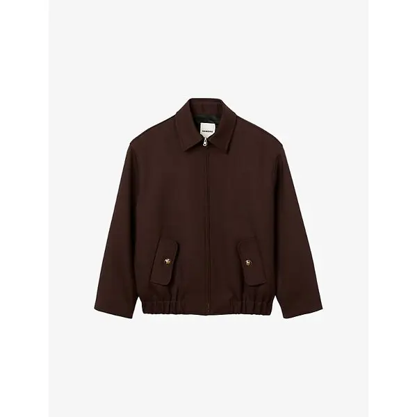 Sandro Oversized Zip-up Woven Jacket