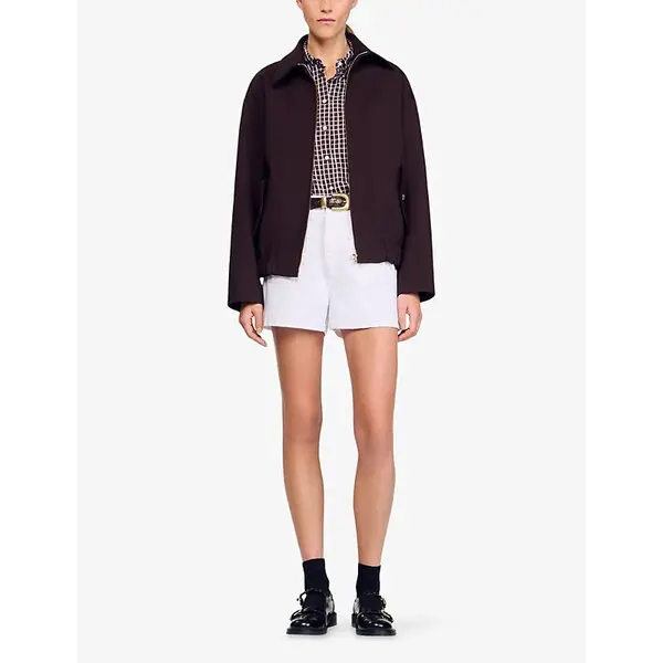 Sandro Oversized Zip-up Woven Jacket