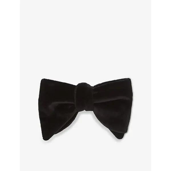 REISS Double-layered Velvet Bow Tie - Black