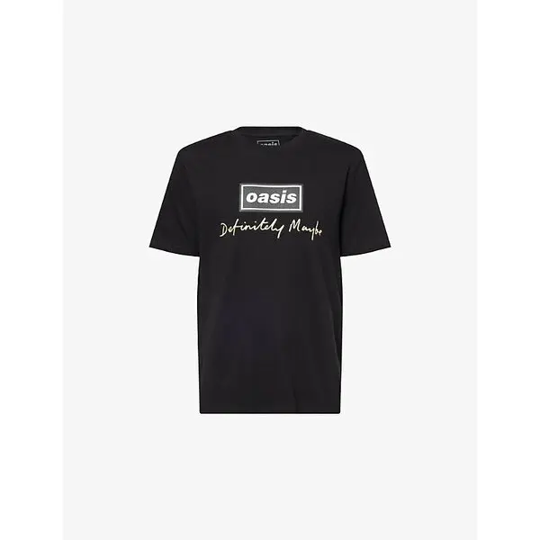 OASIS Definitely Maybe Relaxed-fit Cotton T-shirt - Black