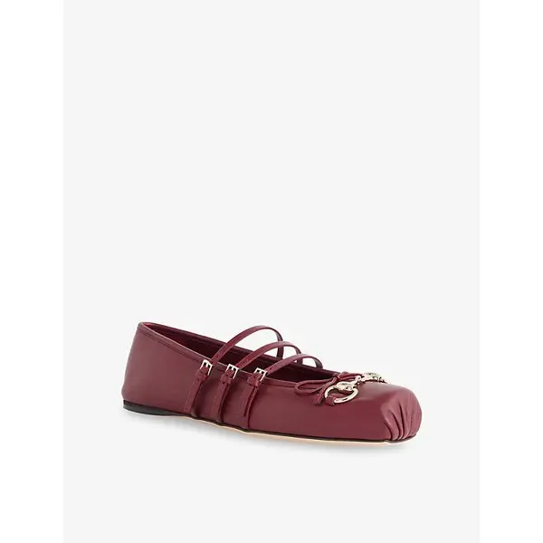 Gucci - Horsebit Leather Ballerina Flats