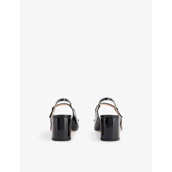 Gucci Mary Jane Horsebit Patent-leather Slingback Heels - Nero
