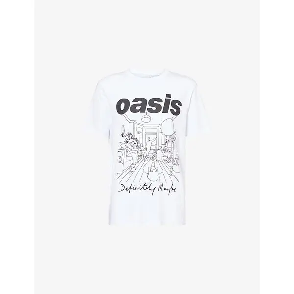 OASIS Definitely Maybe Relaxed-fit Cotton T-shirt - White
