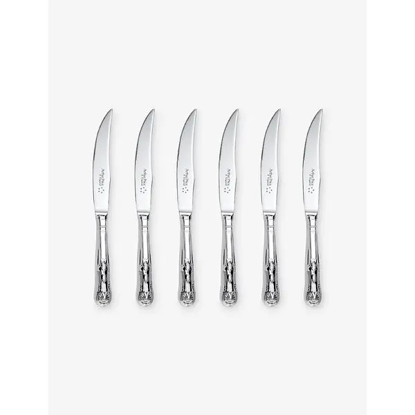 ARTHUR PRICE Kings Set Of Six Silver-plated Stainless-steel Steak Knives - Silver Plated