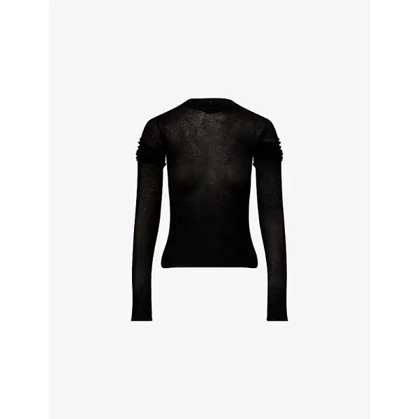Rick Owens Cropped Hooded Knitted Top