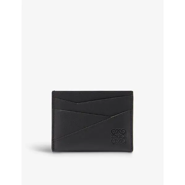 Loewe Puzzle Edge Brand-debossed Leather Card Holder - Black