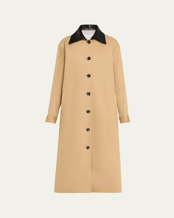 Maria Mcmanus Leather-collar Swing Coat