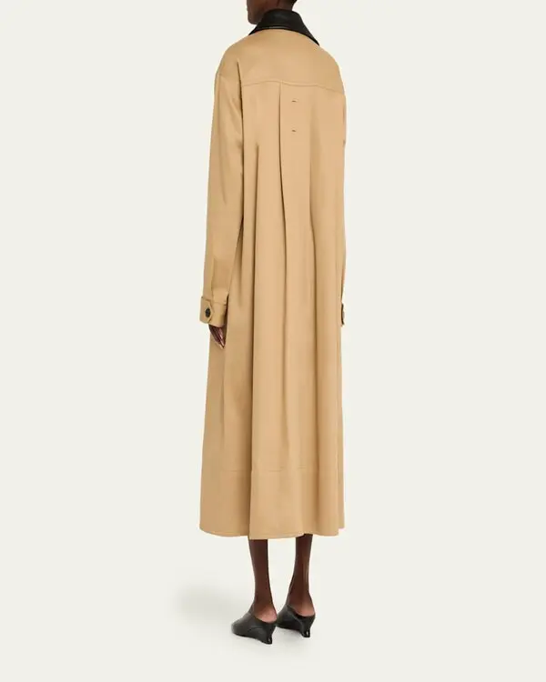 Maria Mcmanus Leather-collar Swing Coat
