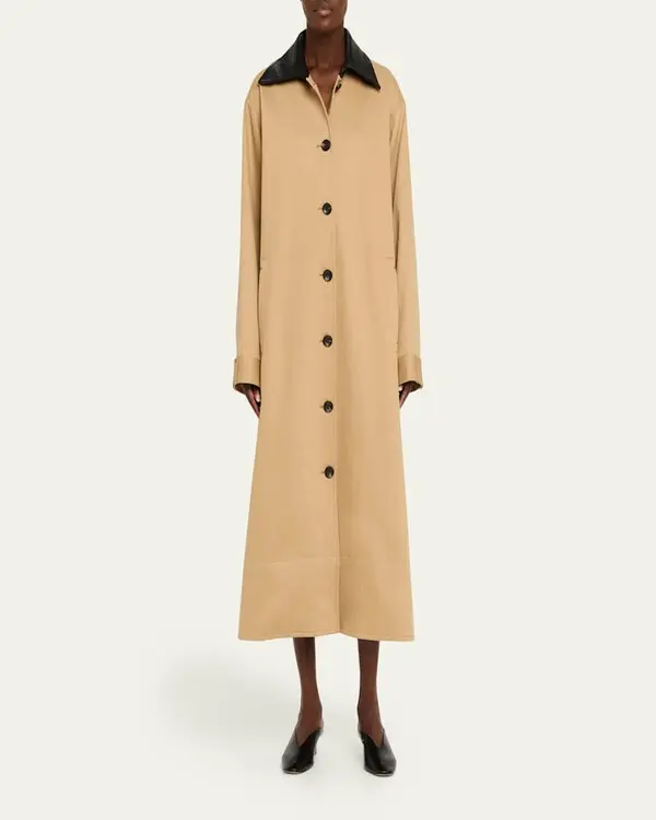 Maria Mcmanus Leather-collar Swing Coat