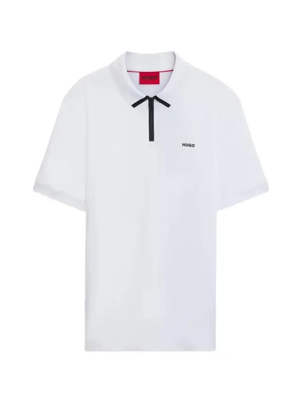 Hugo Zip-up Polo Shirt - White