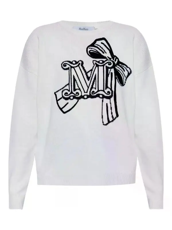 Max Mara Monogram Pattern Sweater - White