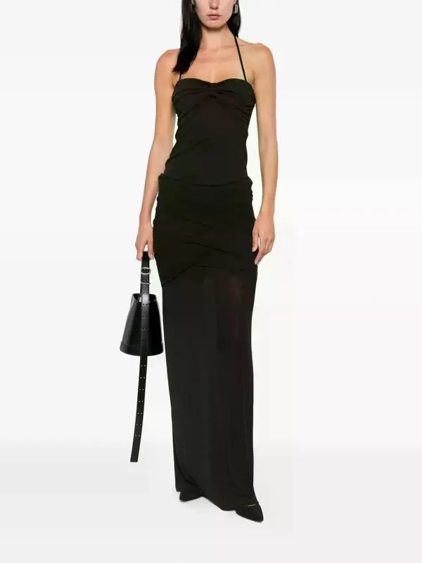 Nanushka Drape-detail Maxi Skirt - Green