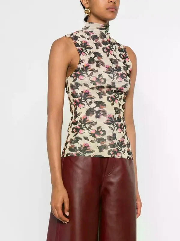 Nanushka Floral-print Turtleneck Top
