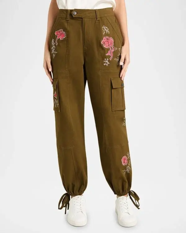 Cinq À Sept Zola Embroidered Cargo Joggers