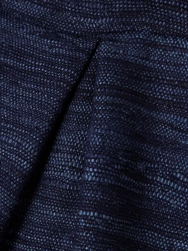 VIOLANTE NESSI Pasolini Pleated Silk-tweed Shorts - Navy