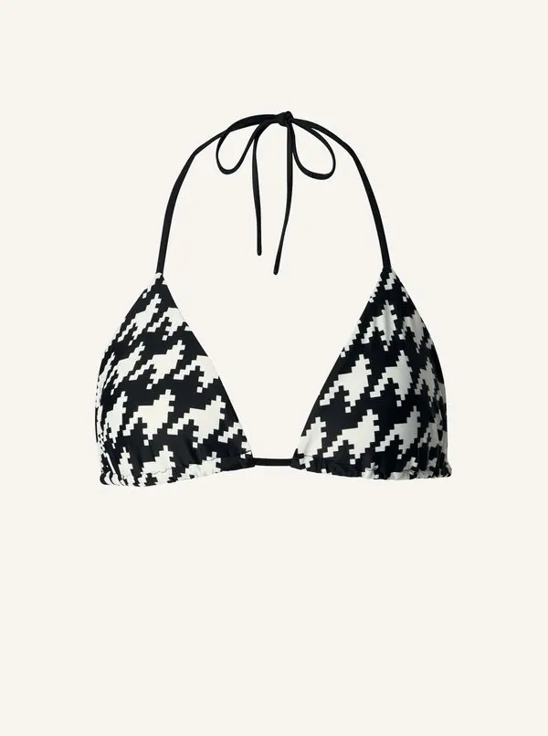 Perfect Moment Bikini Top - Black-white-houndstooth-print