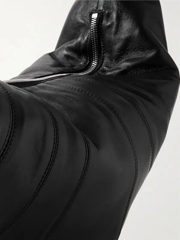 LEMAIRE Croissant Large Paneled Leather Shoulder Bag - Black