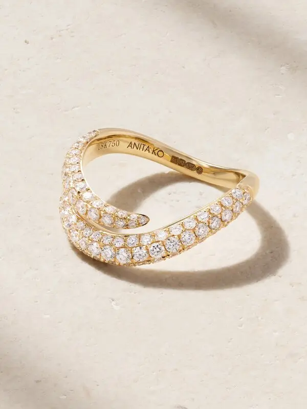 ANITA KO Zara 18-karat Diamond Ring - Gold
