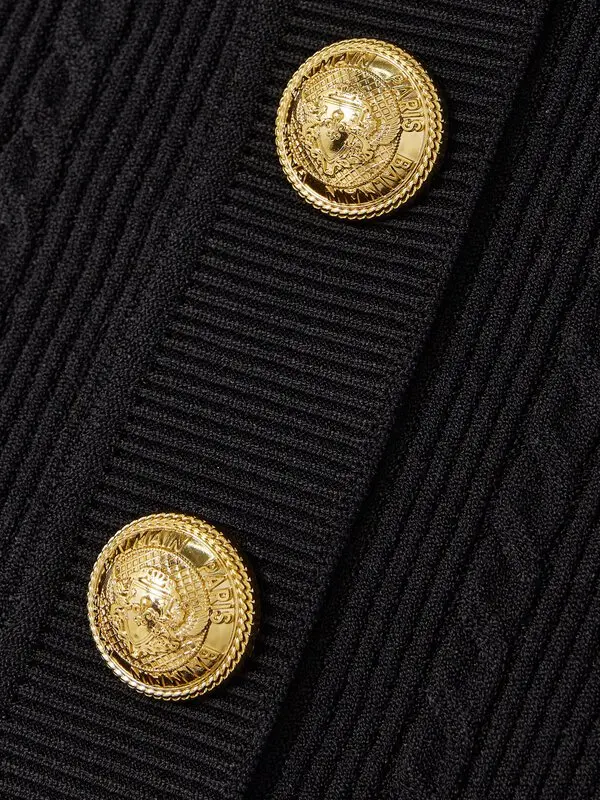 Balmain Cable-knit Cardigan - Black