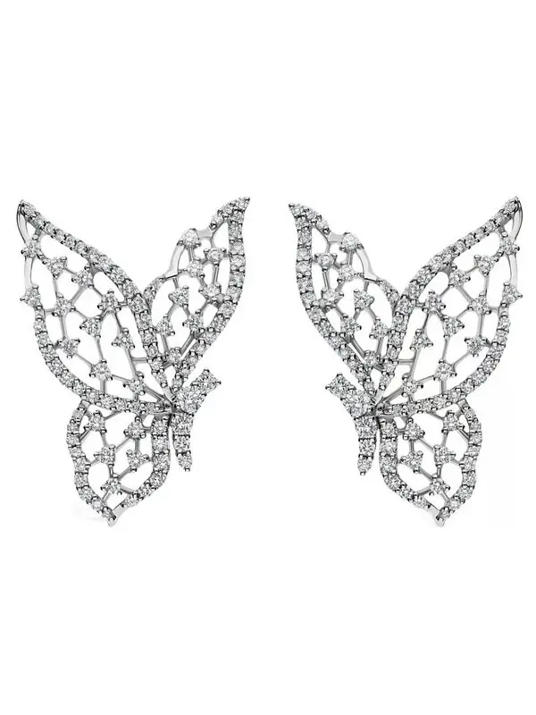 LEO PIZZO 18k White Gold Light Wings Diamond Earrings - Silver