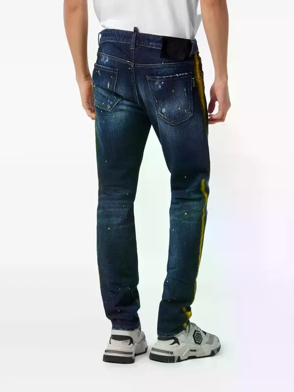 Philipp Plein Paint-splatter Stripe Jeans