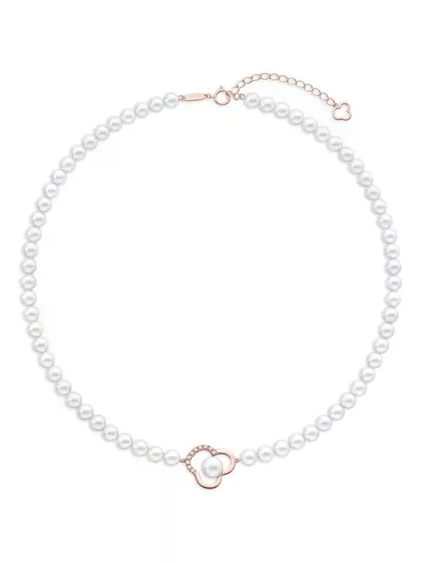 TASAKI 18k Rose Gold Akoya Pearl And Diamond Chants Signature Necklace - White