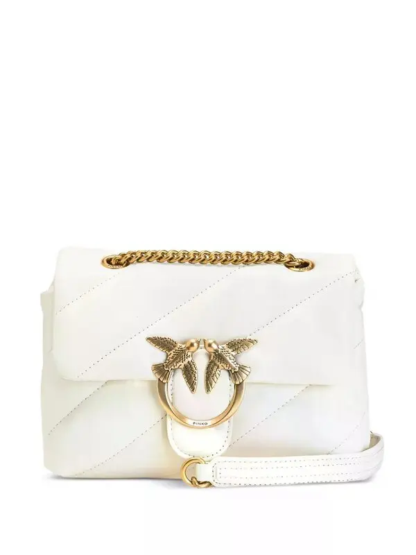 Pinko Leather Crossbody Bag - White