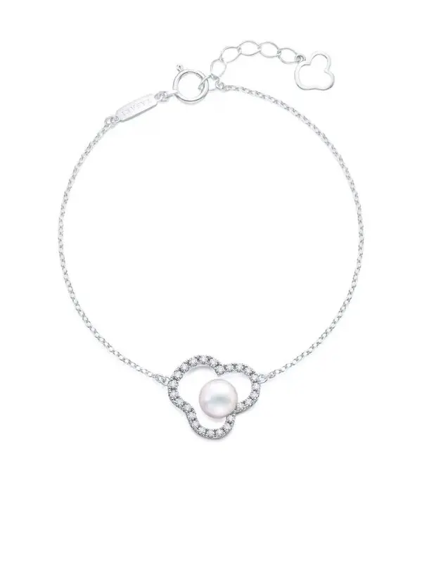 TASAKI 18k White Gold Akoya Pearl And Diamond Bracelet - Silver