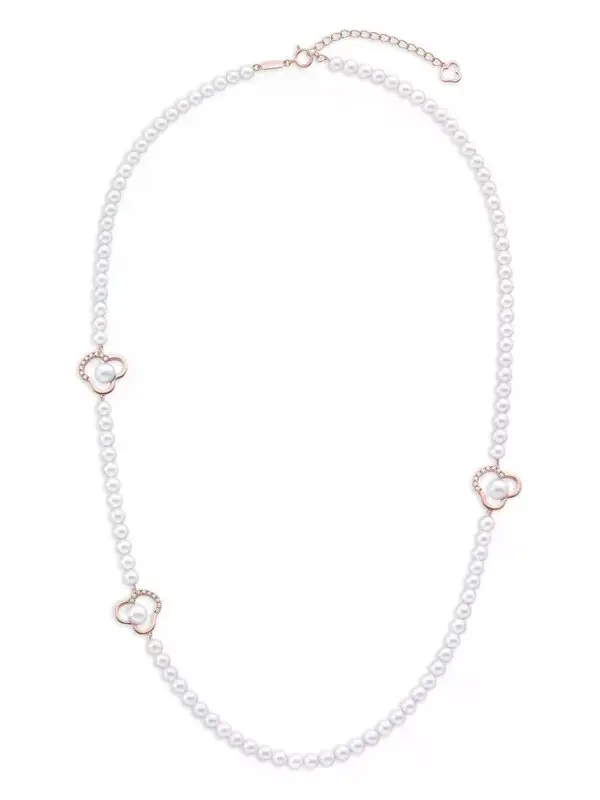 TASAKI 18k Rose Gold Akoya Pearl And Diamonds Necklace - White