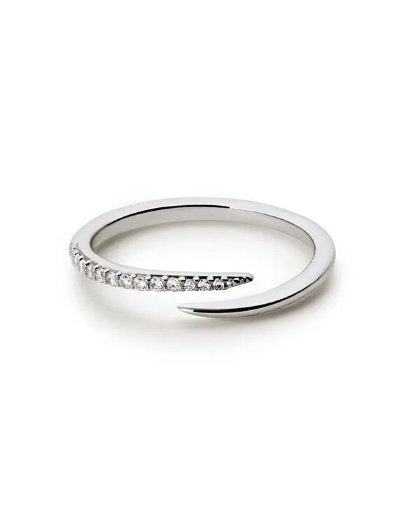 ANA LUISA Brass Oren Bypass Ring - Silver