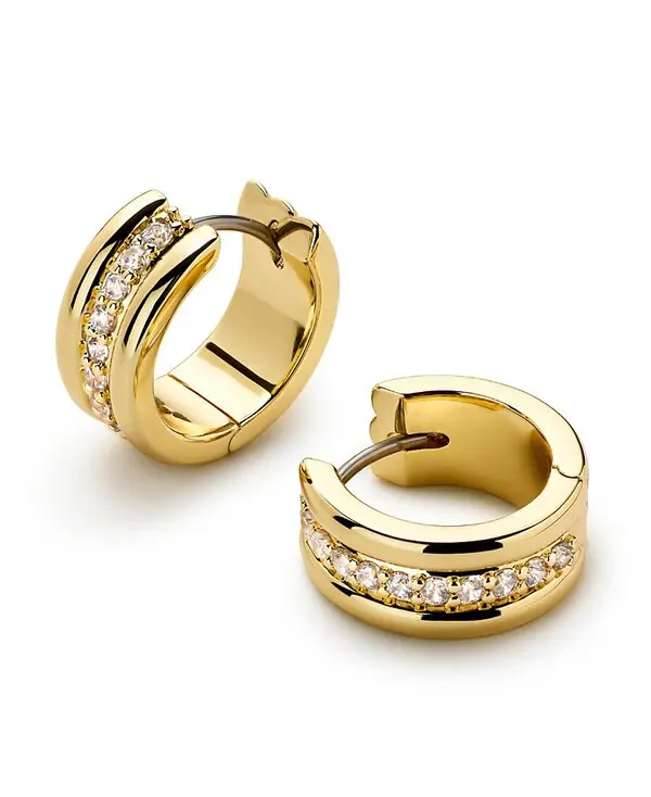 ANA LUISA Brass Asher Triple Huggie Earrings With Cubic Zirconia - Gold