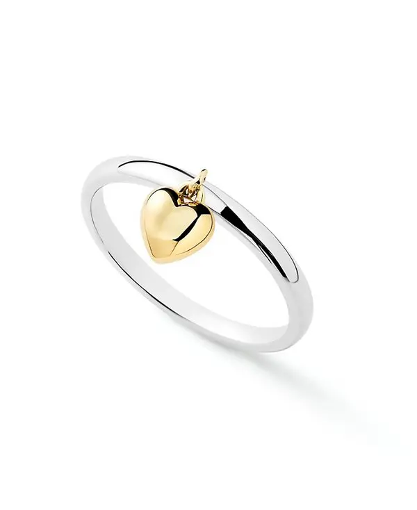 ANA LUISA Leia Heart Charm Ring - Two Tone