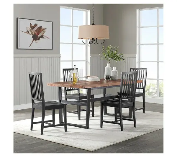 ALATERRE FURNITURE Walden 72' Wood Dining Table And 4 Chairs - One-color