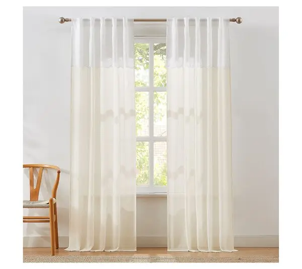 LUSH DECOR Brigitte Eyelet Scalloped Edge Windo W Curtains Pair - One-color