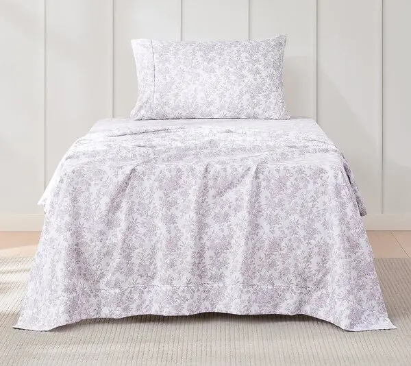 LUSH DECOR Peony Toile Sheet Set Mauve 4-pc Set Twin, Twin-xl - One-color