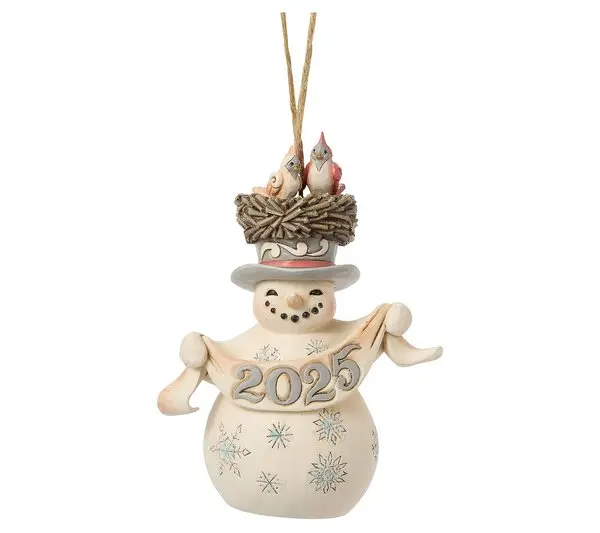 JIM SHORE Heartwood Creek Woodland 2025 Snowmanornament 4.7 - One-color