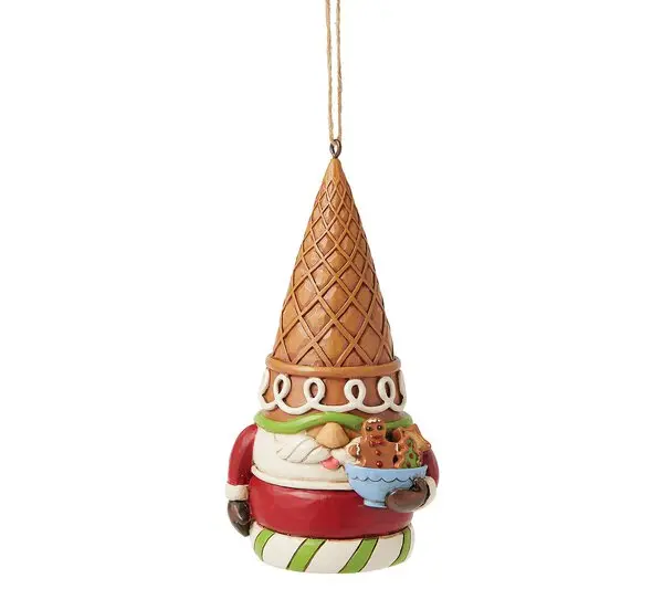 JIM SHORE Heartwood Creek Gingerbread Gnome Orn Ament 4.375in H - One-color