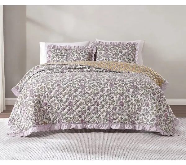 LUSH DECOR Lola Ruffle Reversible Floral Quilt T King/cal K - One-color