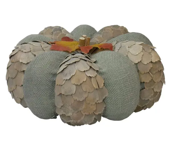 NORTHLIGHT Harvest Layered Leaves And Burlap Pu Pkin 10 - One-color