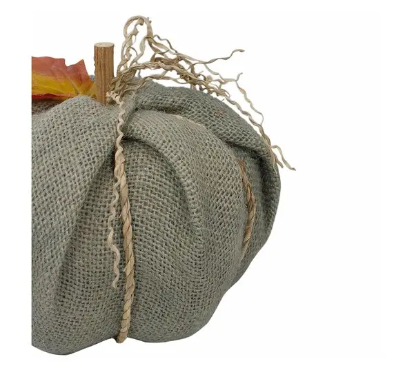 NORTHLIGHT Burlap Autumn Harvest Pumpkin 6.75