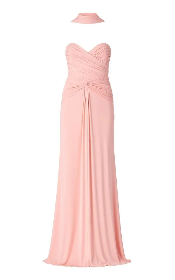 THE NEW ARRIVALS ILKYAZ OZEL Amanda Ruched Jersey Gown - Pink