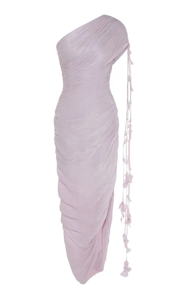 MARMAR HALIM One-shoulder Ruched Jersey Maxi Dress - Pink