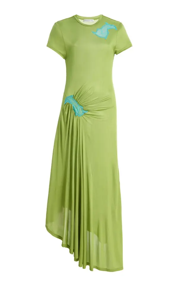 Christopher Esber Delphin Ruched Maxi T-shirt Dress