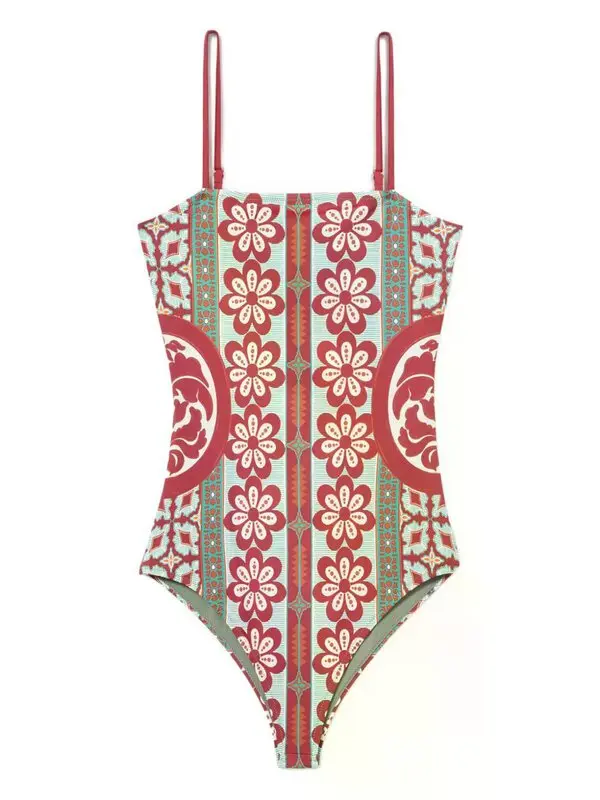 La DoubleJ Elle Floral-print Swimsuit - Green