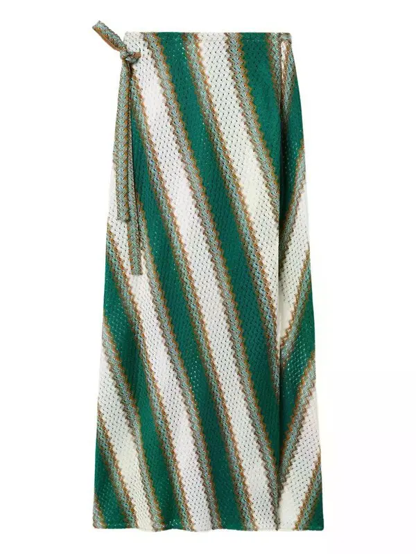 La DoubleJ Diagonal-stripe Maxi Skirt